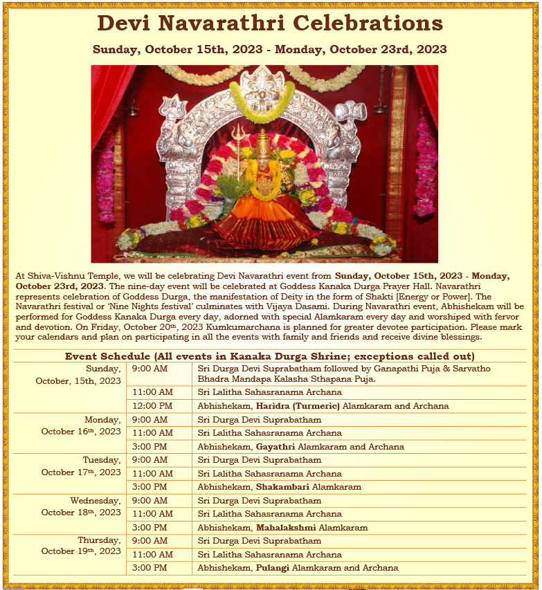 2023 Devi Navarathri Celebrations - India Parent Magazine